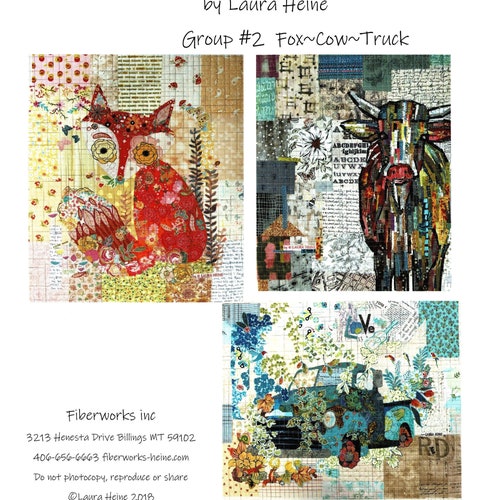 Teeny Tiny Collage Pattern Group 2: Vintage Truck Fox Cow - Etsy