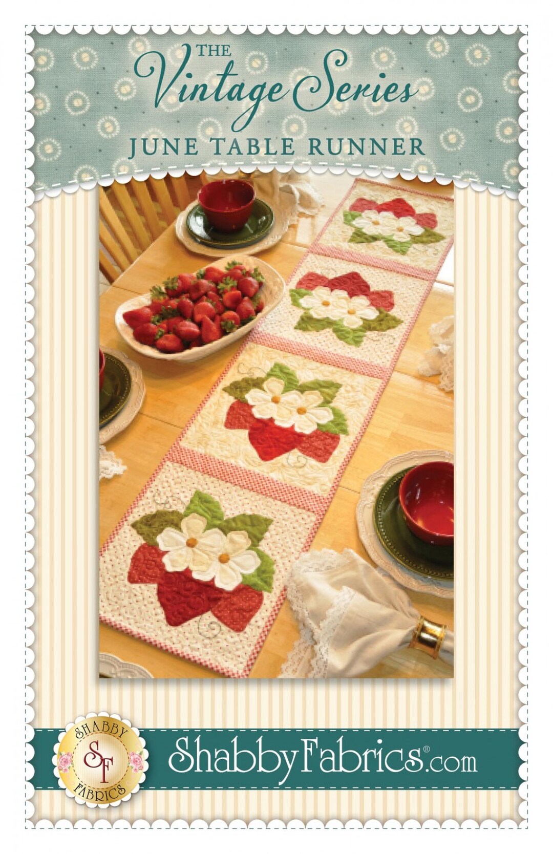 The Vintage Series: June Table Runner applique Sewing Pattern by ...