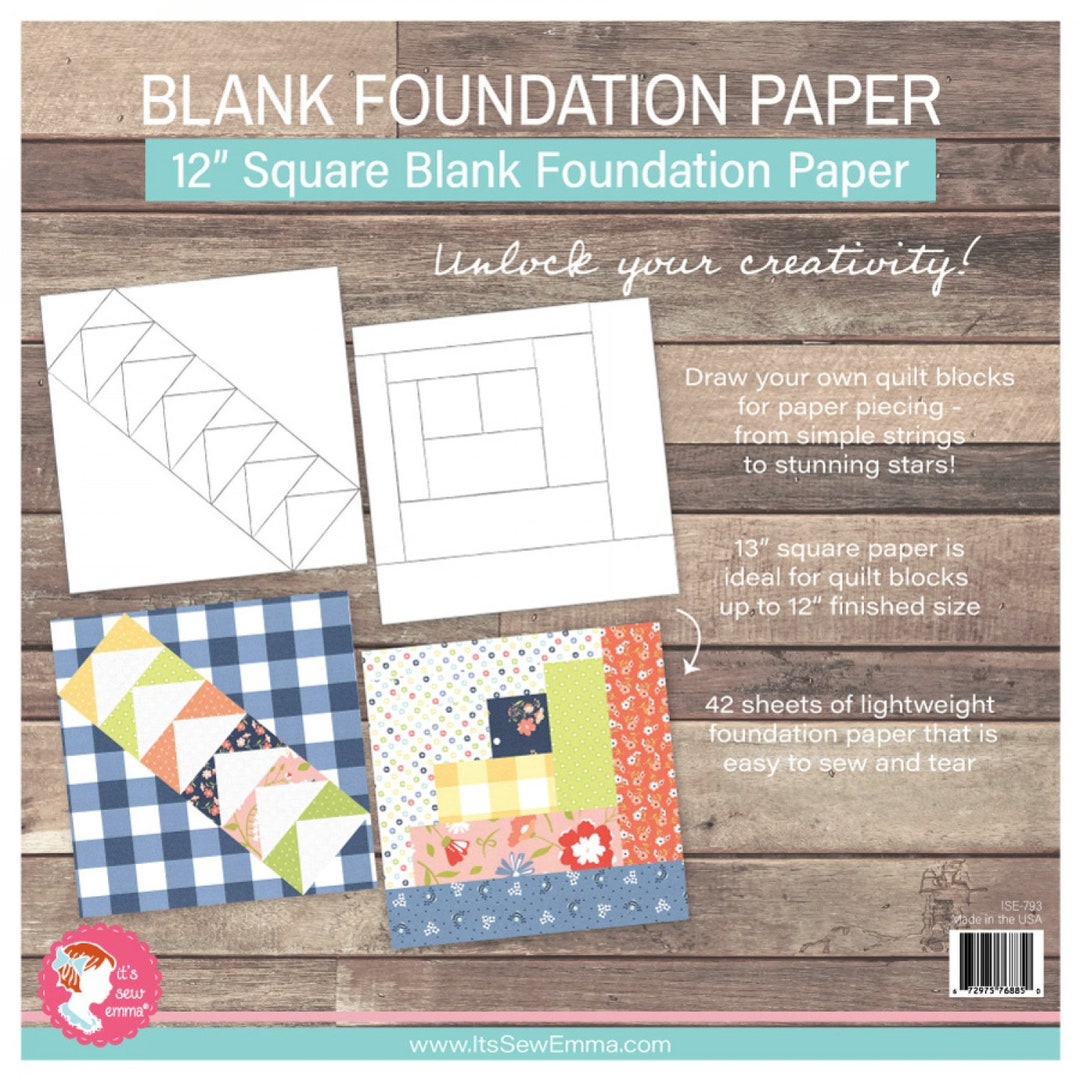 Blank Quilt Block Foundation Paper - 12" Square *42 Sheets per Pad ...
