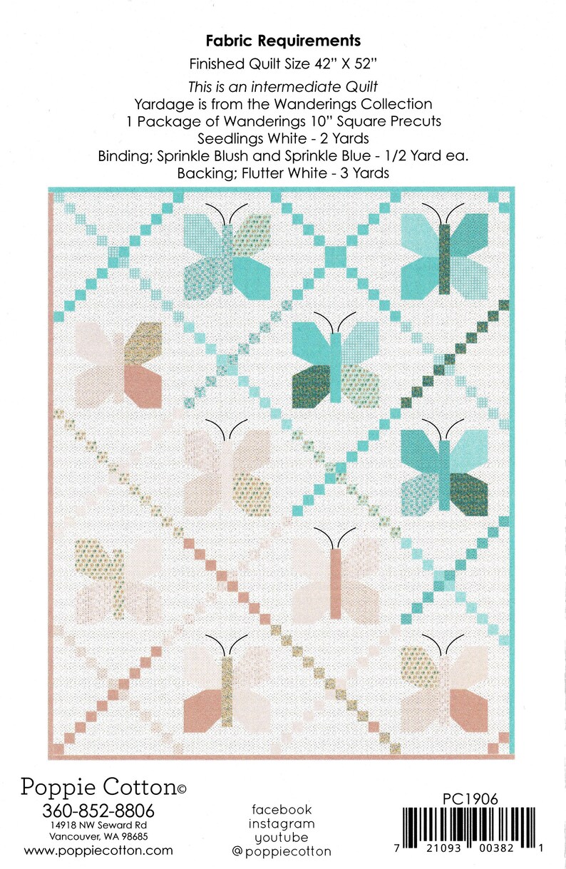 Flutter quilt Pattern Layer Cake Friendly From: Poppie - Etsy