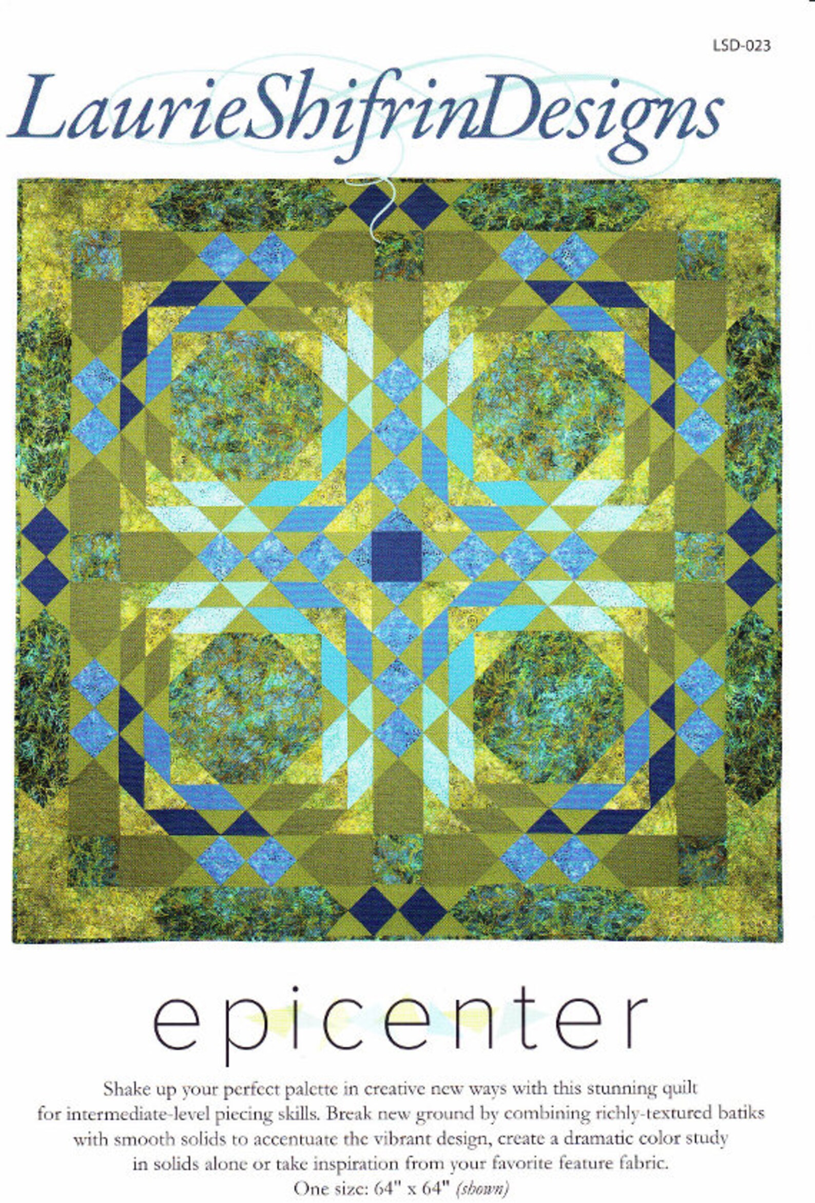 EPICENTER Quilt Pattern By: Laurie Shifrin LSD-023 | Etsy