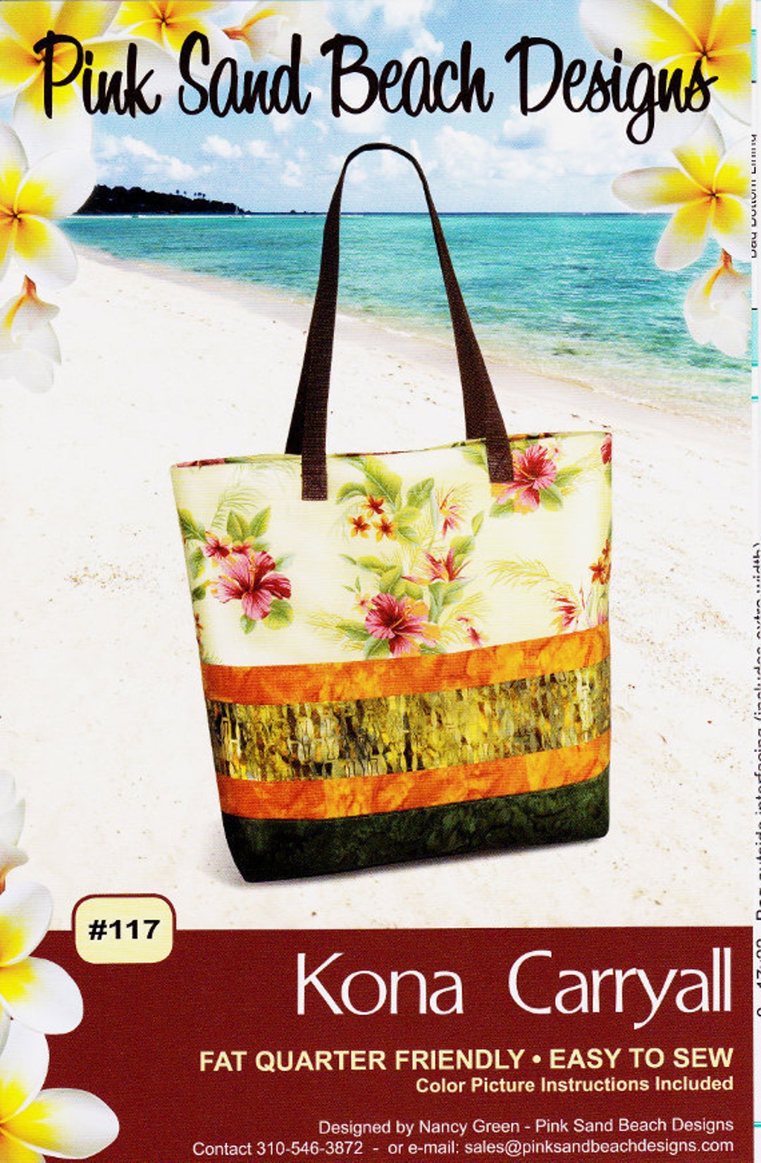 Kona Carryall Bag Sewing Pattern From: Pink Sand Beach Designs - Etsy ...
