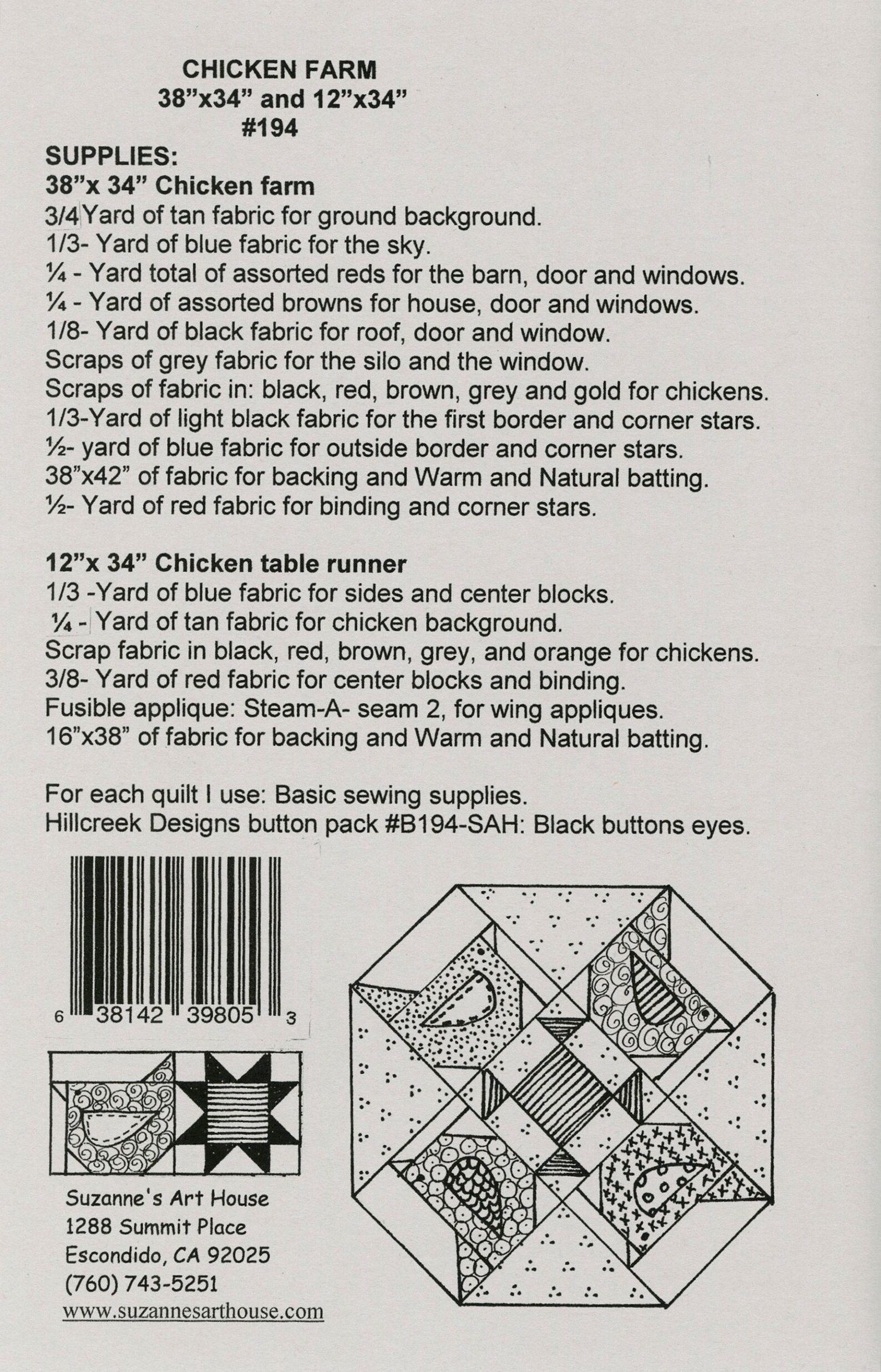 Chicken Farm pieced & Applique Wall Quilt and Table Runner - Etsy