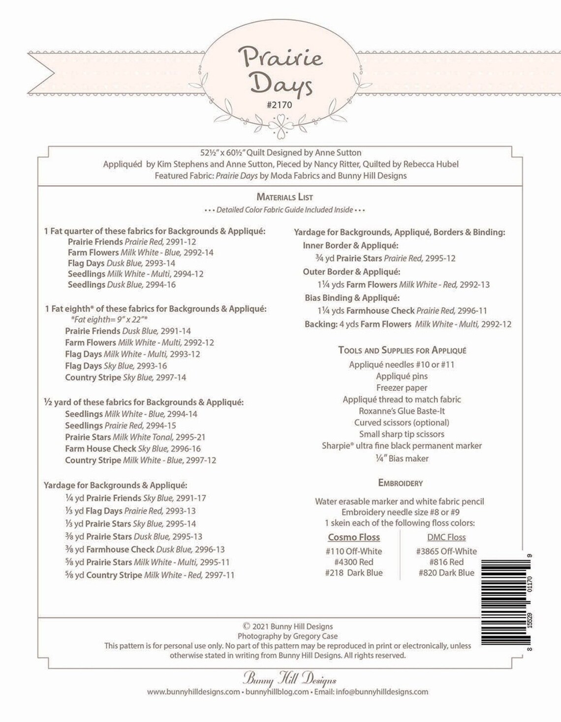 Prairie Days 9-month Block of the Month Applique Quilt - Etsy UK