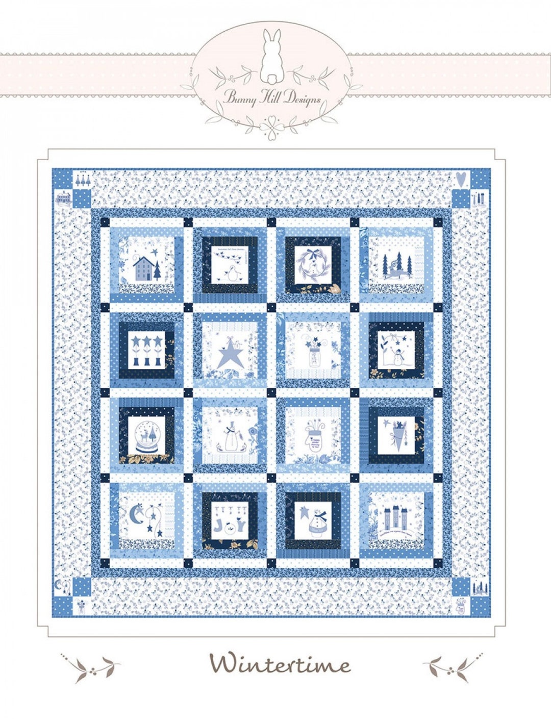 Wintertime embroidery or Fabric Panel Quilt Pattern From: Bunny Hill Designs - Etsy