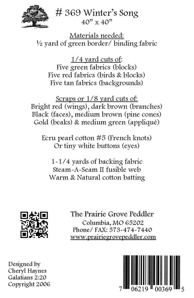 Winter's Song quilt Pattern By: Cheryl Haynes the - Etsy