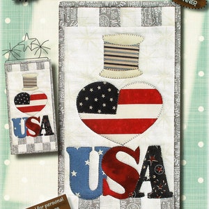 I Love USA *quilted Applique Wall Hanging Pattern* From: Patch Abilities - Etsy