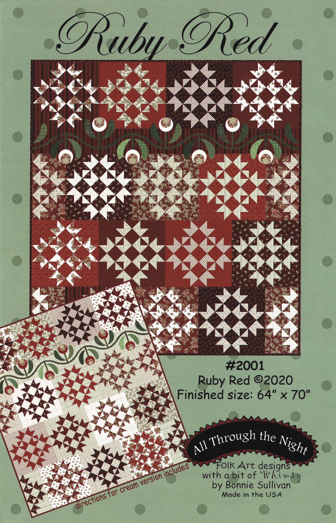 Ruby Red *applique & Piecing Quilt Pattern* By: Bonnie Sullivan - All ...