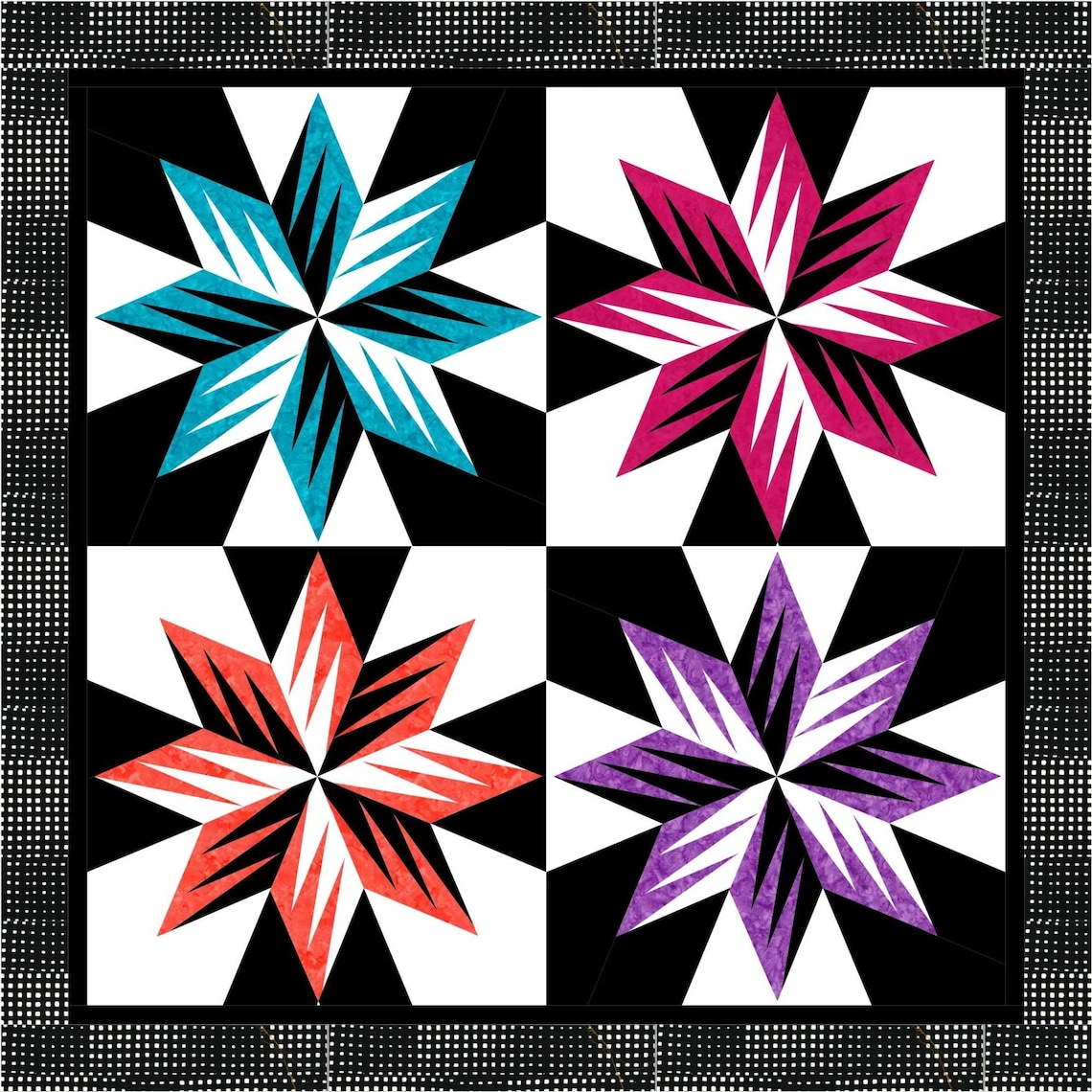Blazing Star foundation Paper Piecing Quilt Pattern By: - Etsy