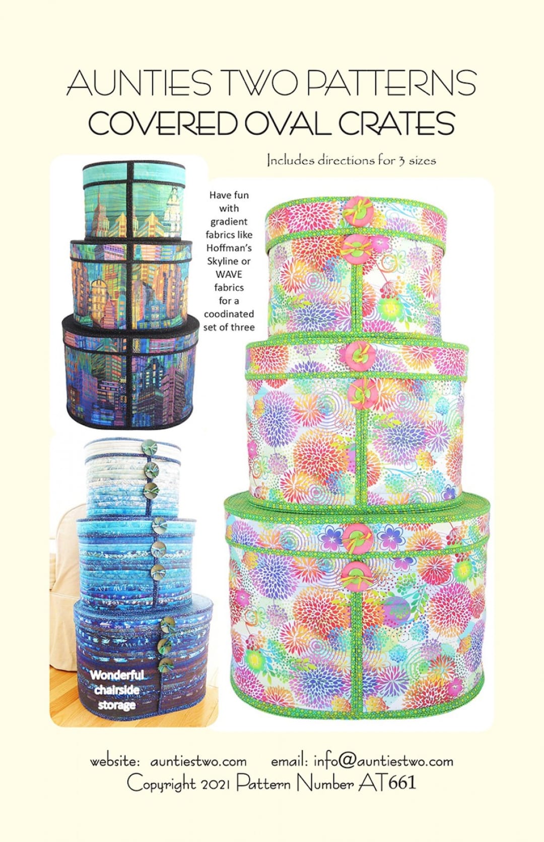 Covered Oval Crates *sewing Pattern* From: Aunties Two Patterns - Etsy