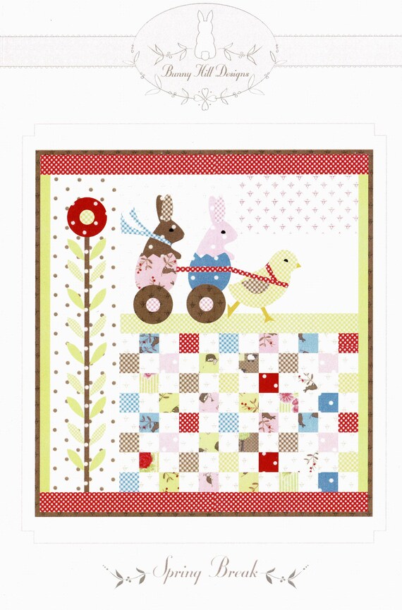 Spring Break easy Pieced and Applique Mini Quilt Pattern | Etsy