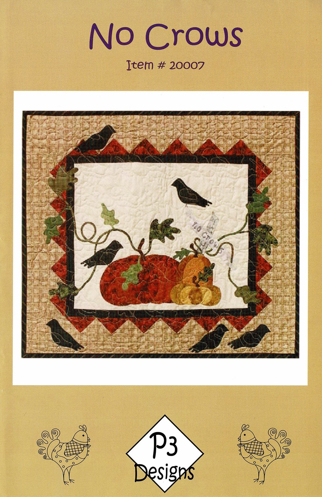 No Crows *applique Wall Quilt Pattern* By: Pearl P. Pereira - P3 ...