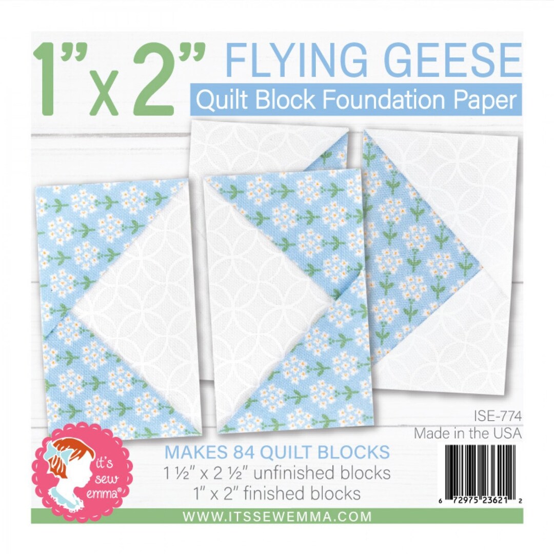 Flying Geese 1" X 2" Quilt Block Foundation Paper *42 Sheets per Pad ...