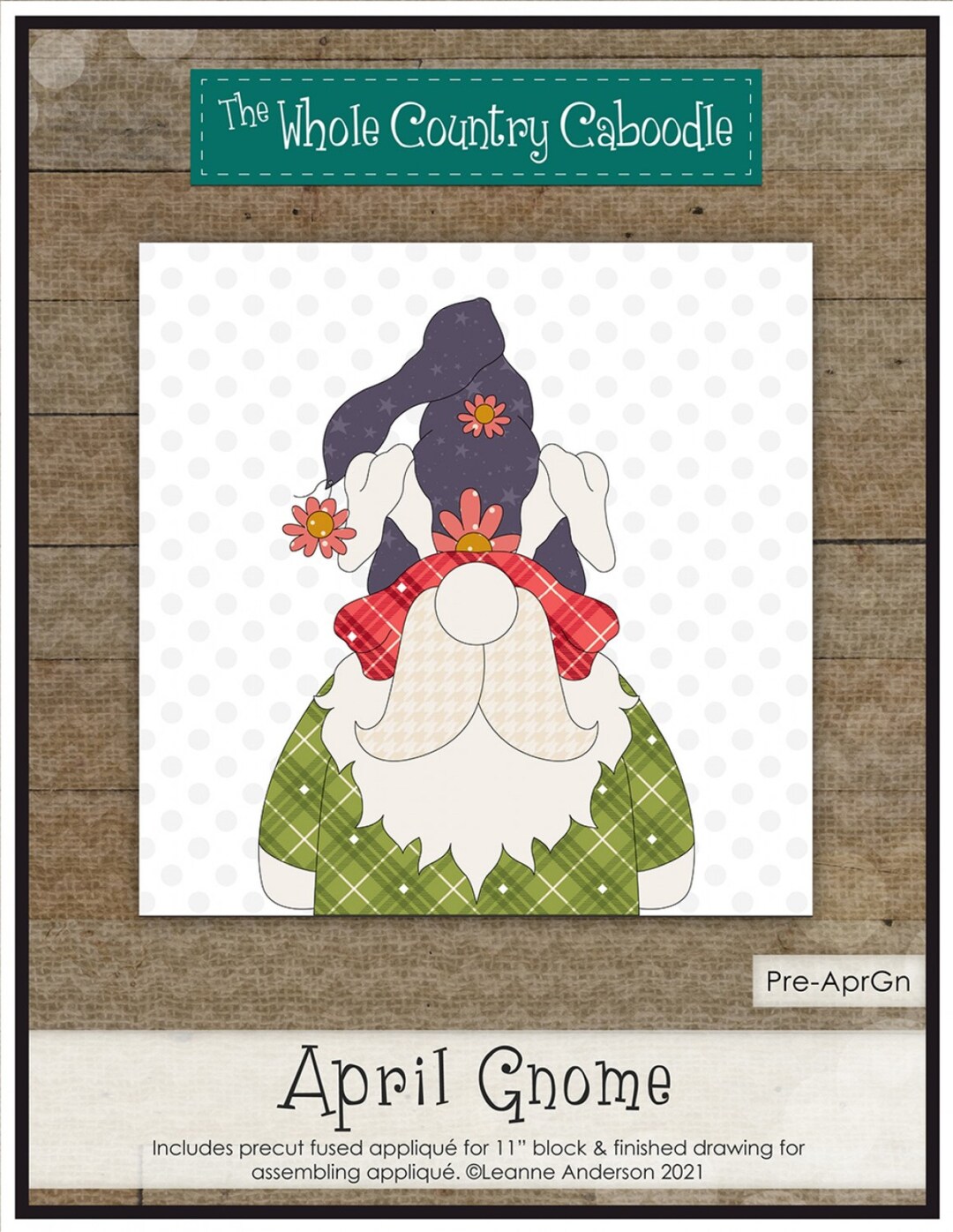 April Gnome *pre-cut Fusible Applique Pieces* From: the Whole Country ...