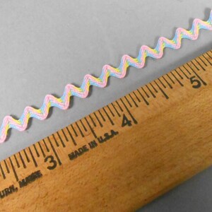 4 Yards Pink Multicolor Rick Rack Rainbow Ric Rac Trim Vintage Home-sew ...