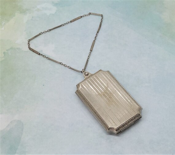 Antique Compact Art Deco Silver Hand Painted Guilloch… - Gem