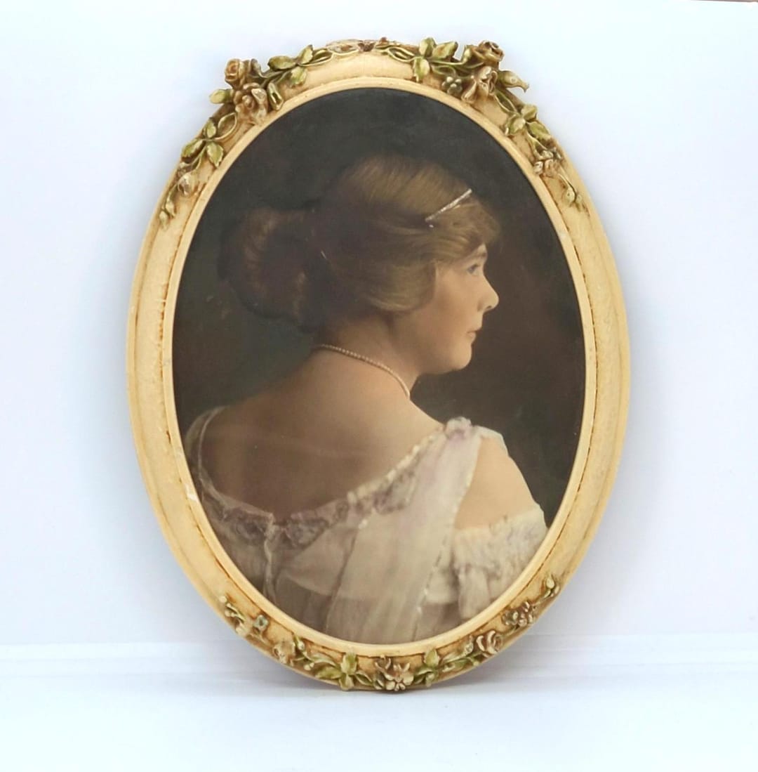 Picture Frame Gesso Wood Floral 1920s Flapper Photo Wall Hanging 9" X 7 ...