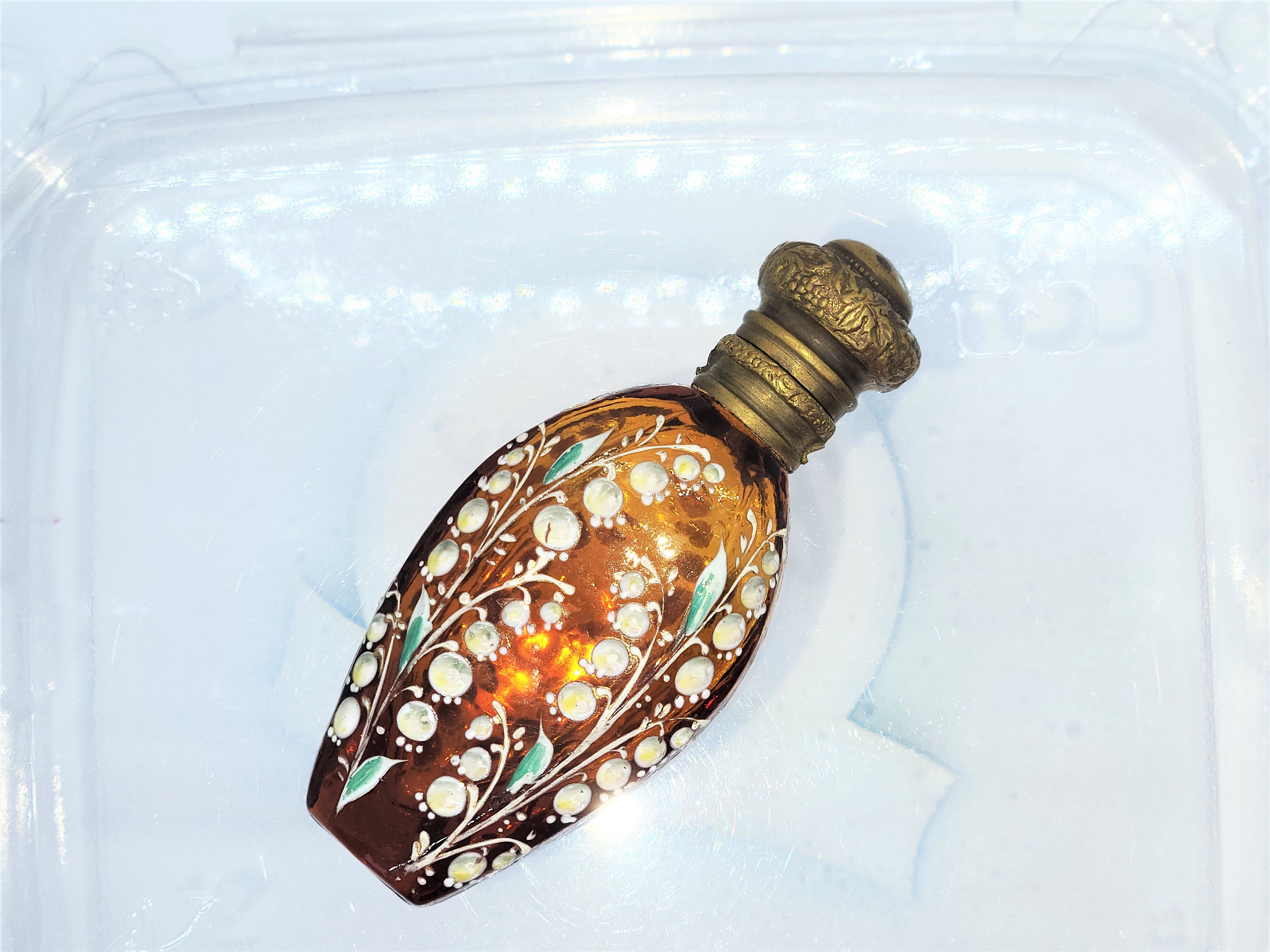Victorian Perfume Bottle Enameled Lily of the Valley Flower - Etsy