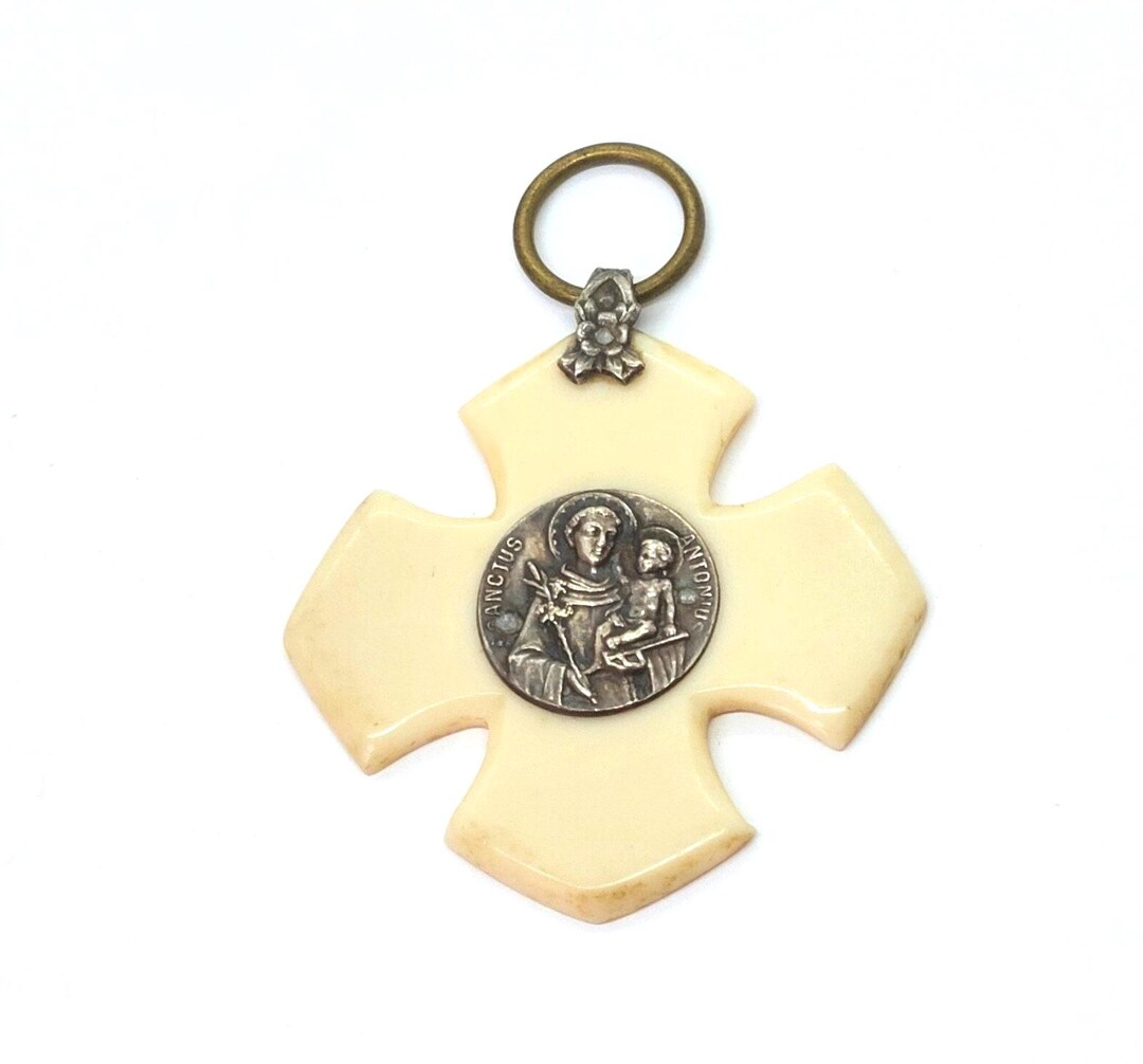 Saint Anthony French Medal Sanctus Antonius Crib Protector Celluloid ...