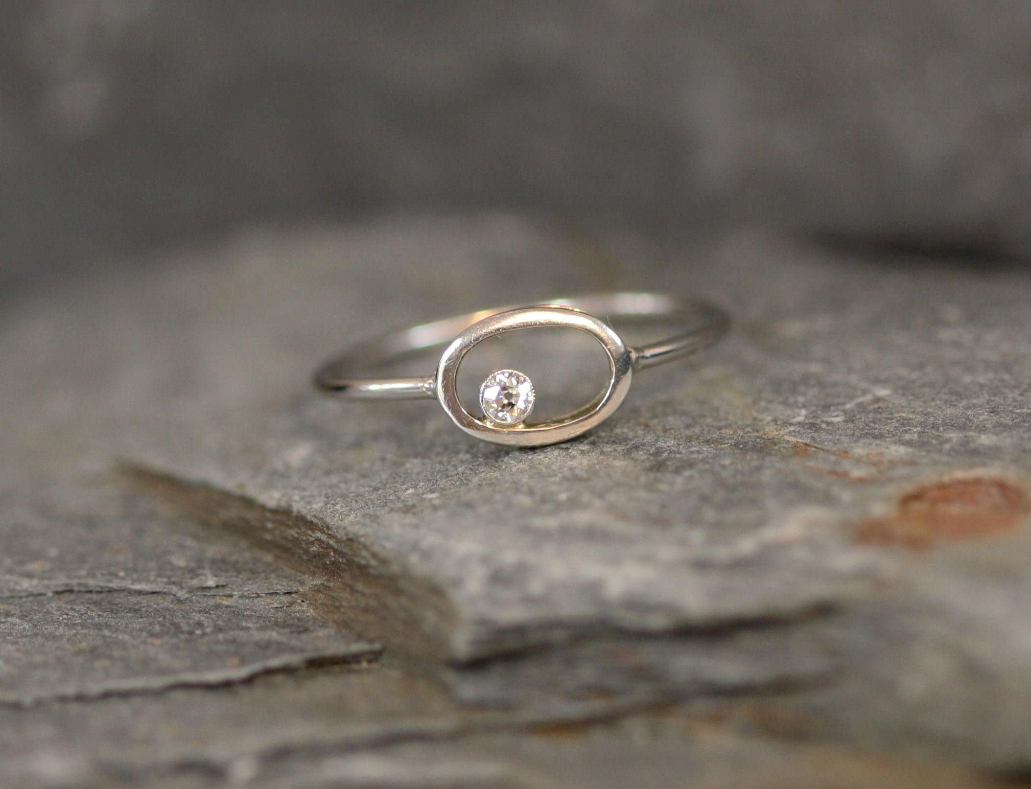 Art & Crafts Diamond Ring in Platinum / Platinum Diamond Ring | Etsy