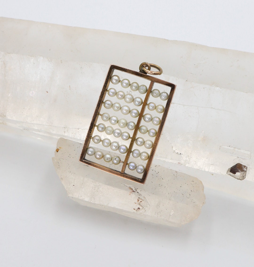 Antique 14k Gold Abacus Pendant With Pearls - DK614 - Etsy