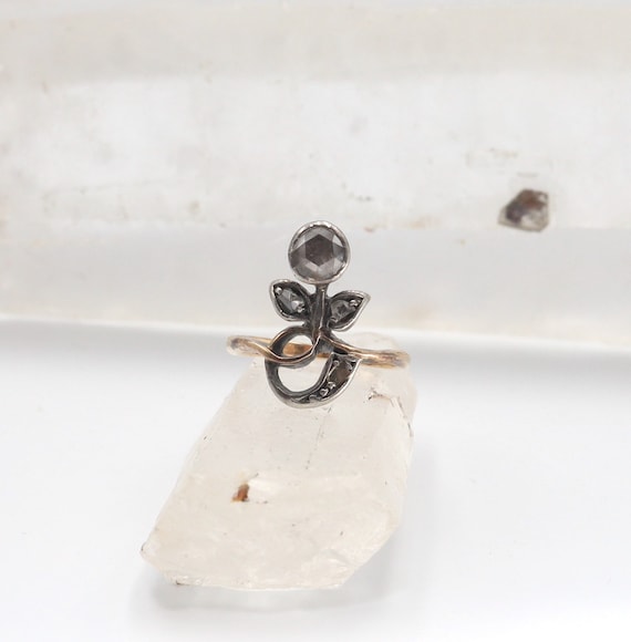 Victorian Giardinetti Ring with Rose Cut Diamonds - D… - Gem Victorian Giardinetti Ring with Rose Cut Diamonds - D… - Gem
