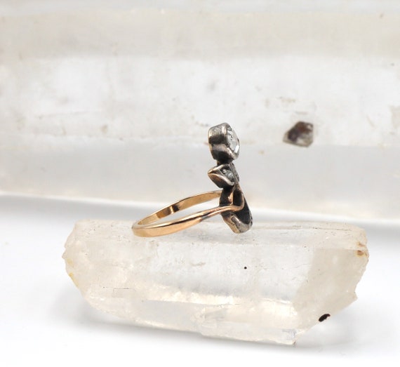 Victorian Giardinetti Ring with Rose Cut Diamonds - D… - Gem Victorian Giardinetti Ring with Rose Cut Diamonds - D… - Gem