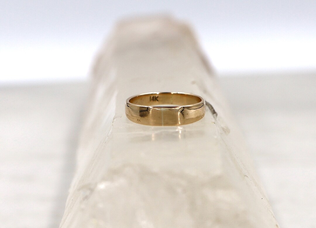 Vintage 14k Gold Band Pinky Ring 4MM Wide TH135B - Etsy
