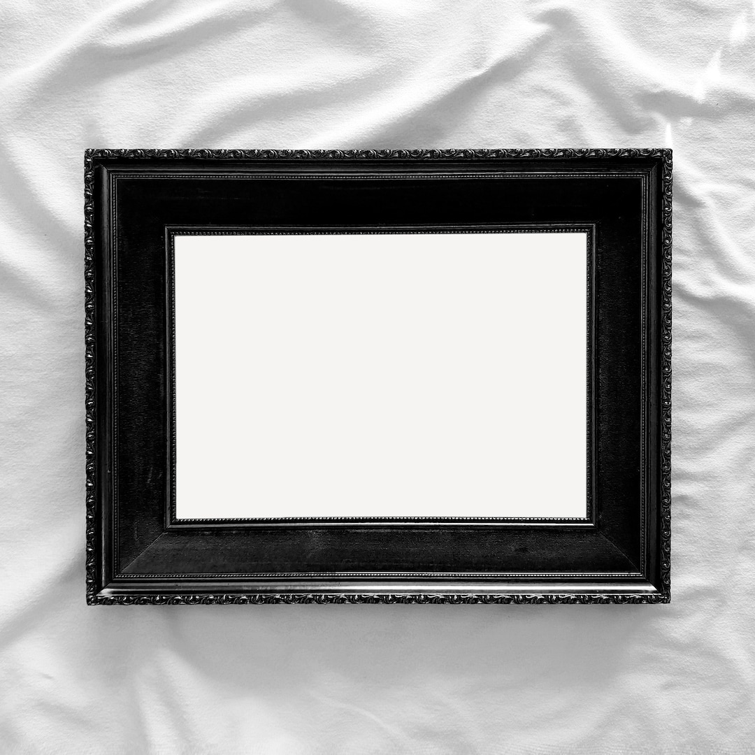 Black Horizontal Frame Digital Download Mockup, Vintage Simple Baroque ...