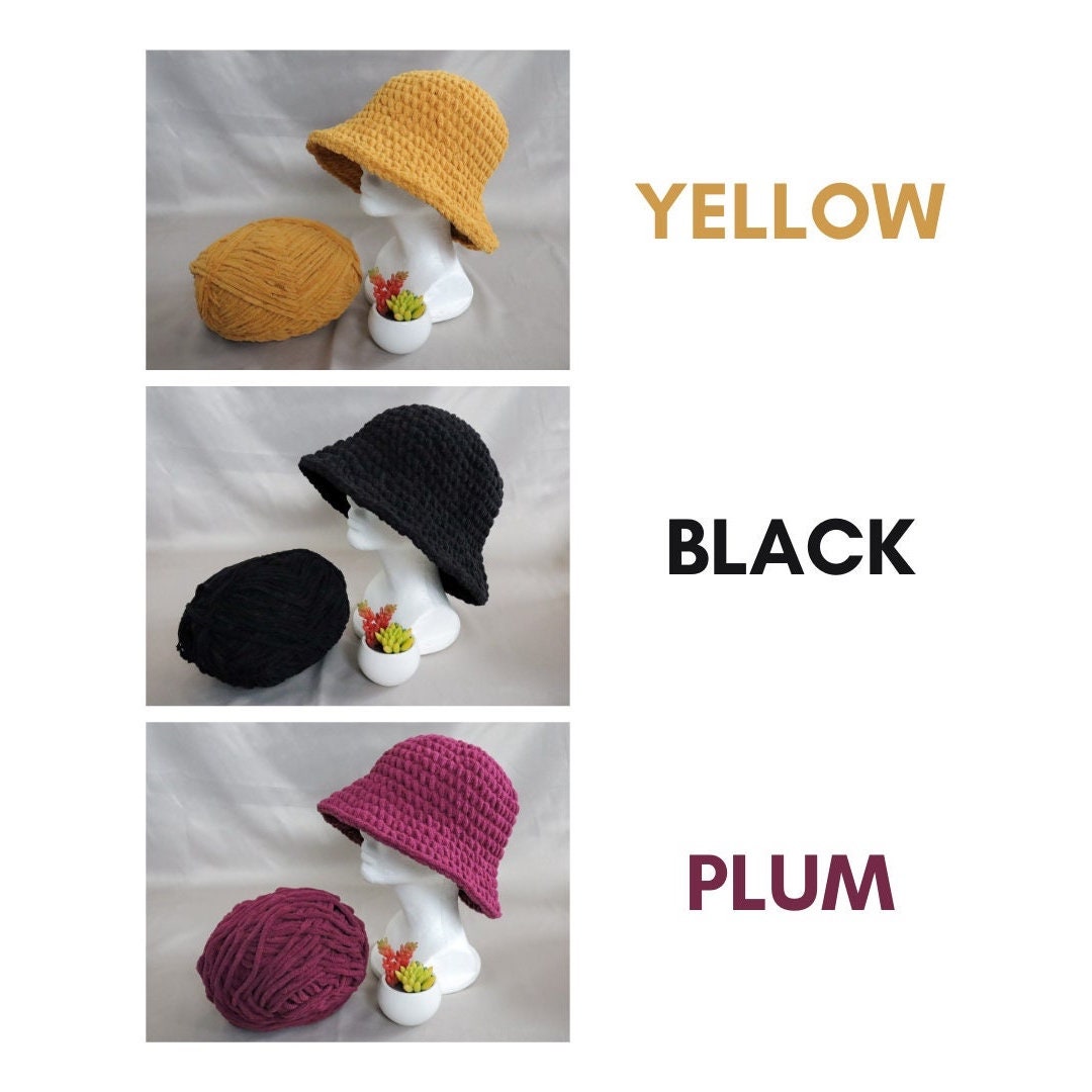 Crochet Fuzzy Bucket Hat Custom Handmade Bucket Hat - Etsy