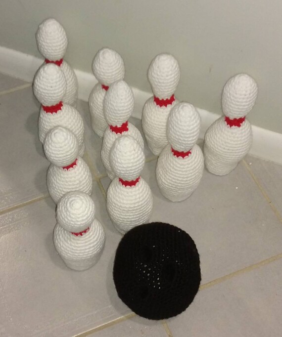 Handmade Crochet Bowling Set - Etsy