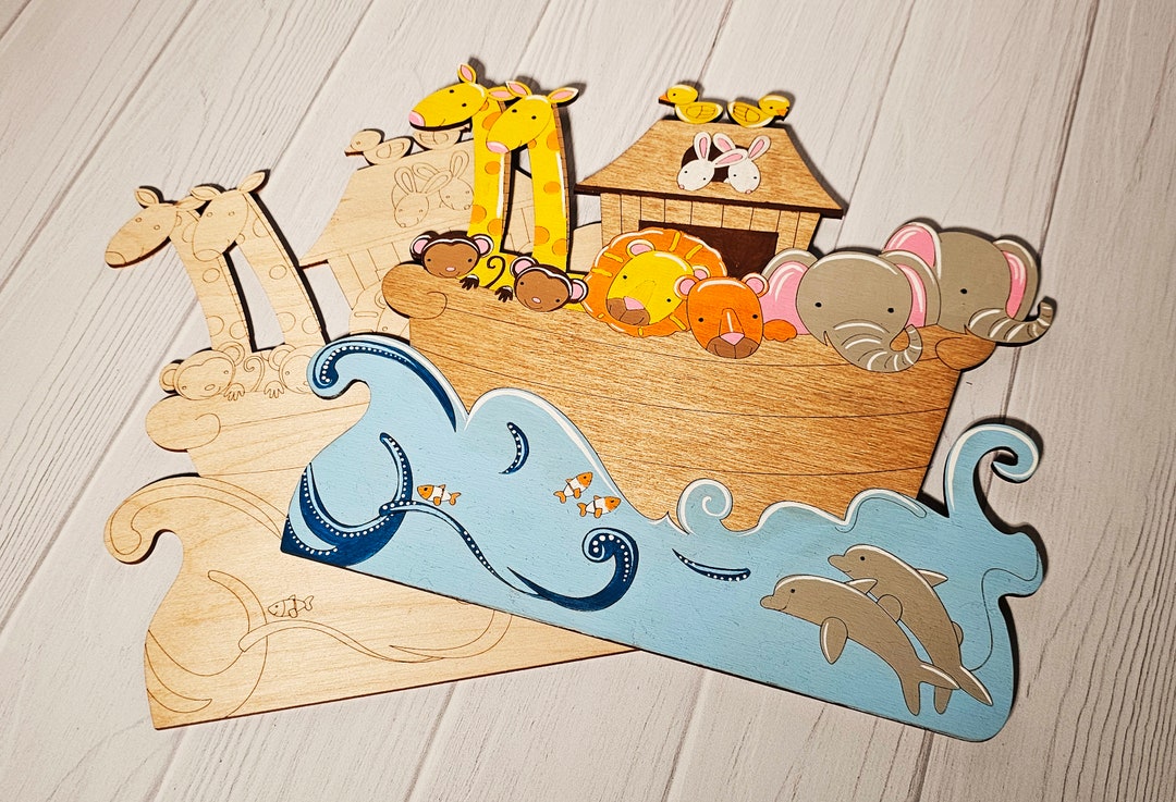 Noah's Ark Wood Cutouts, Craft Projects, Babies Cut Outs, Nursery ...