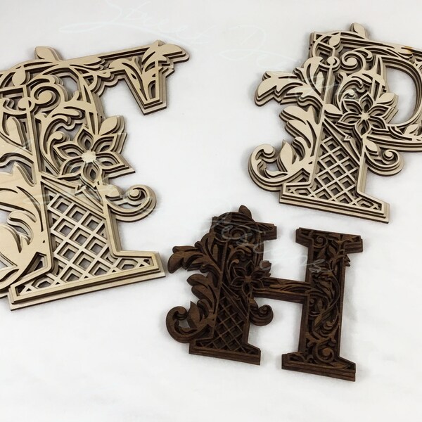 Three Layer Letters Svg - Etsy