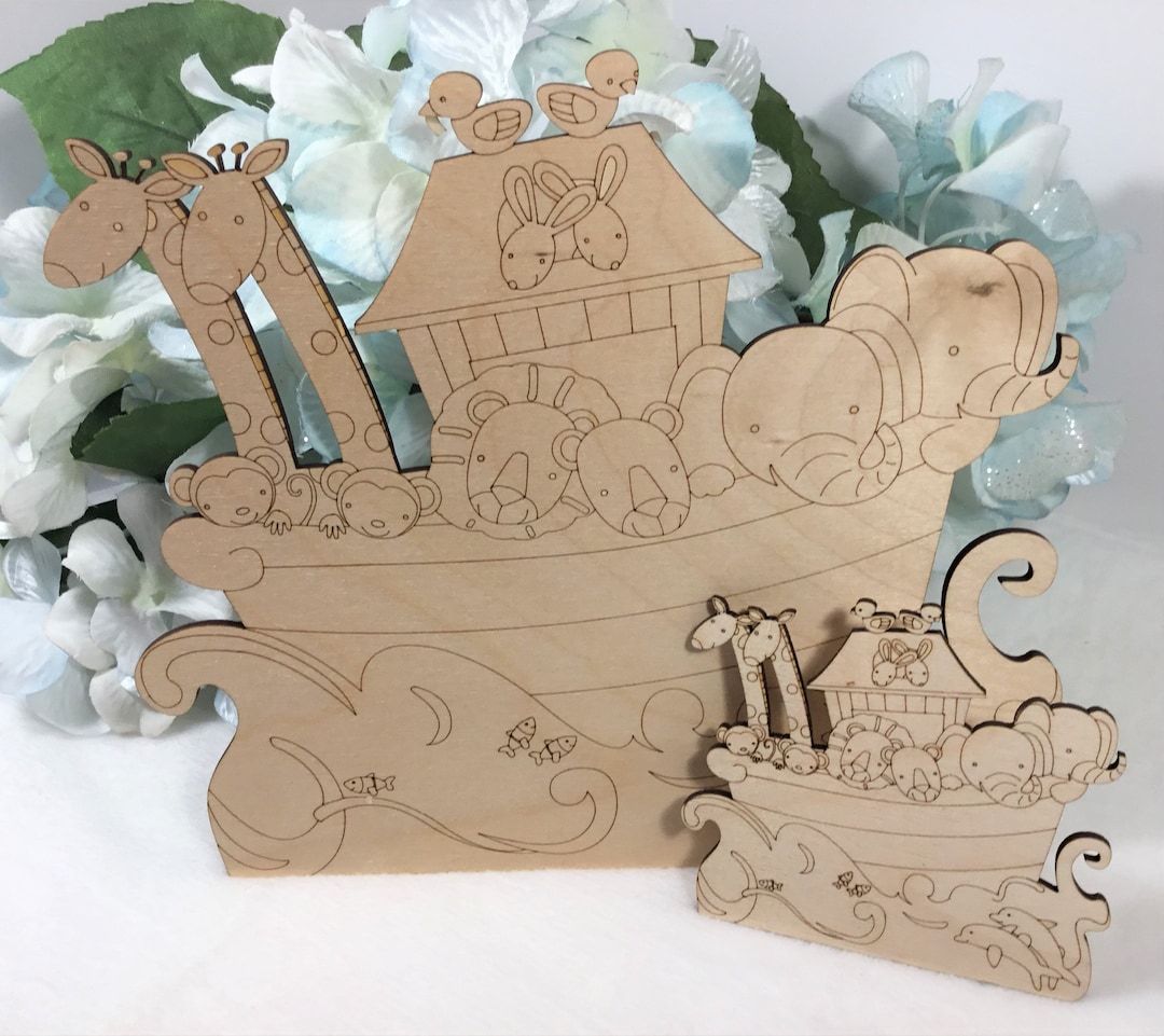 Noah's Ark Wood Cutouts, Craft Projects, Babies Cut Outs, Nursery ...
