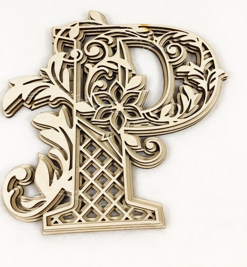 Three 3 Layer Monogrammed Letters Baltic Birch DIY or We - Etsy