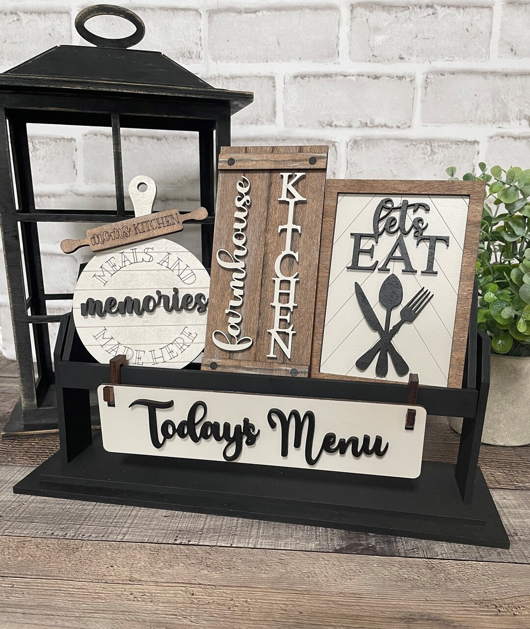 Todays Menu Interchangeable Shelf Sitter, Wood Wagon, Raised Shelf ...