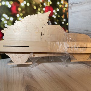 Vintage Pickup Truck With Christmas Tree, Unfinished Standing Christmas ...