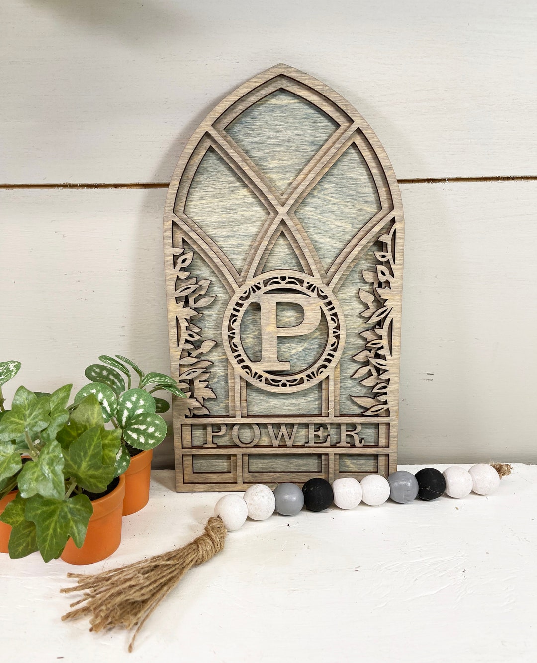 Monogrammed Arch Windows, Laser Cut Three Layer Wood Arched Window ...