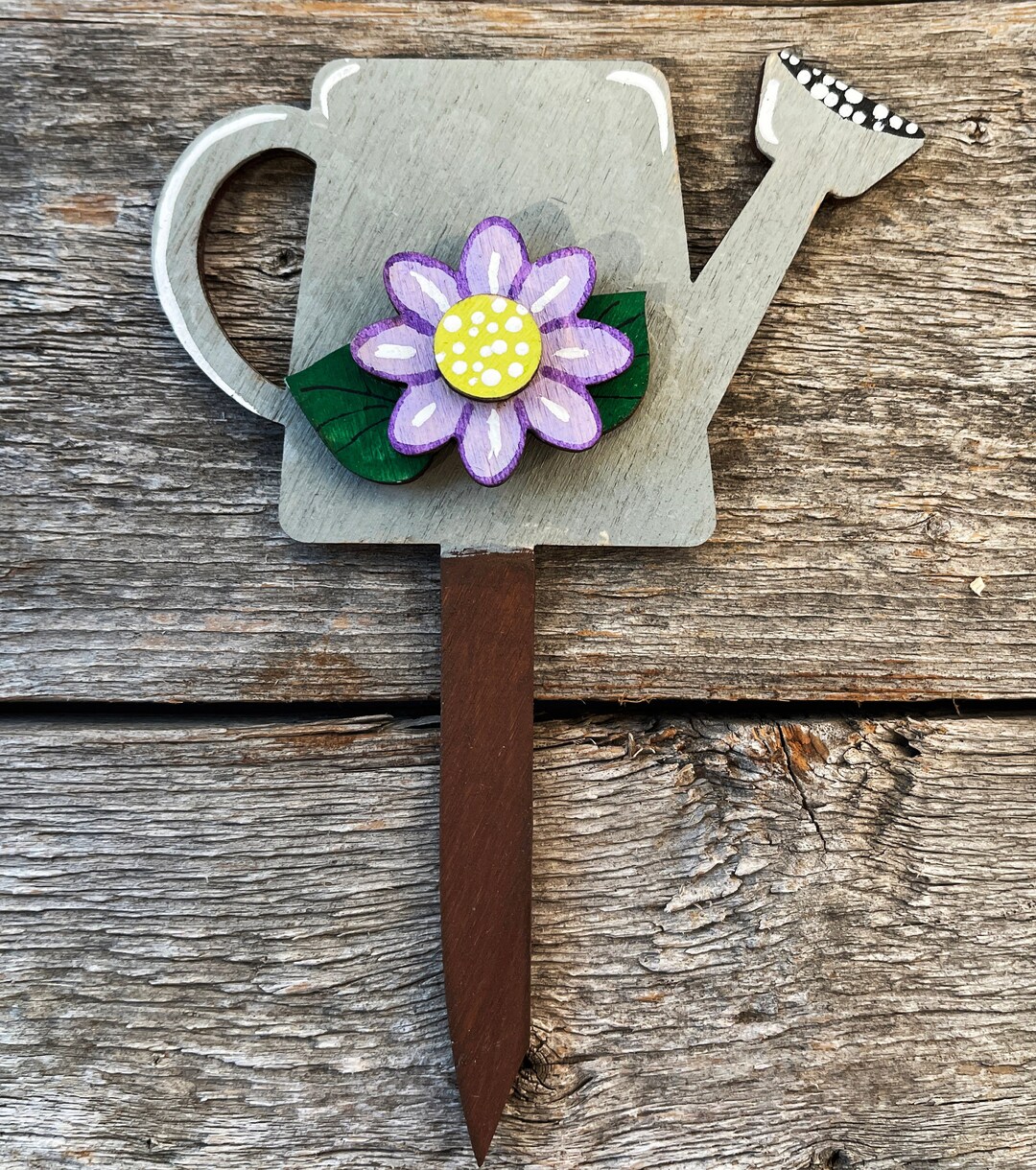 Plant Stake DIY Kit, Watering Can Plant Stake, Plant Poke, Potted Plant ...