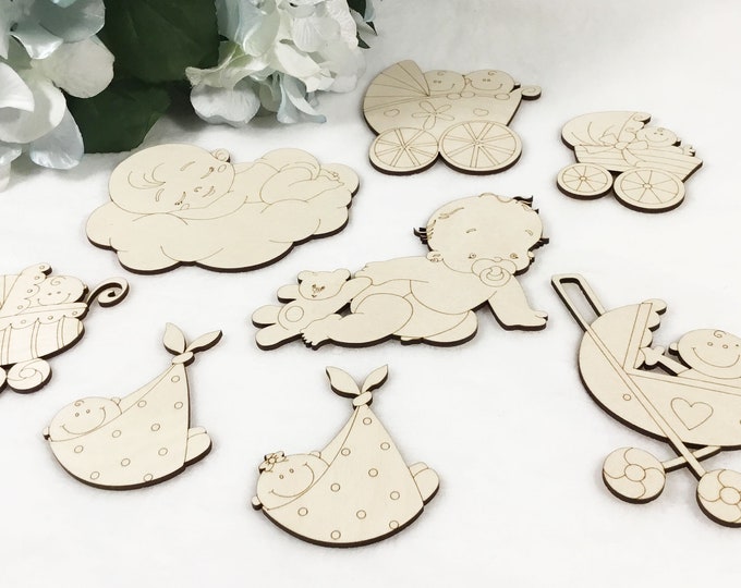 Baby Wood Cutouts, Craft Projects, Babies Cut Outs, Wood Baby, Shower ...