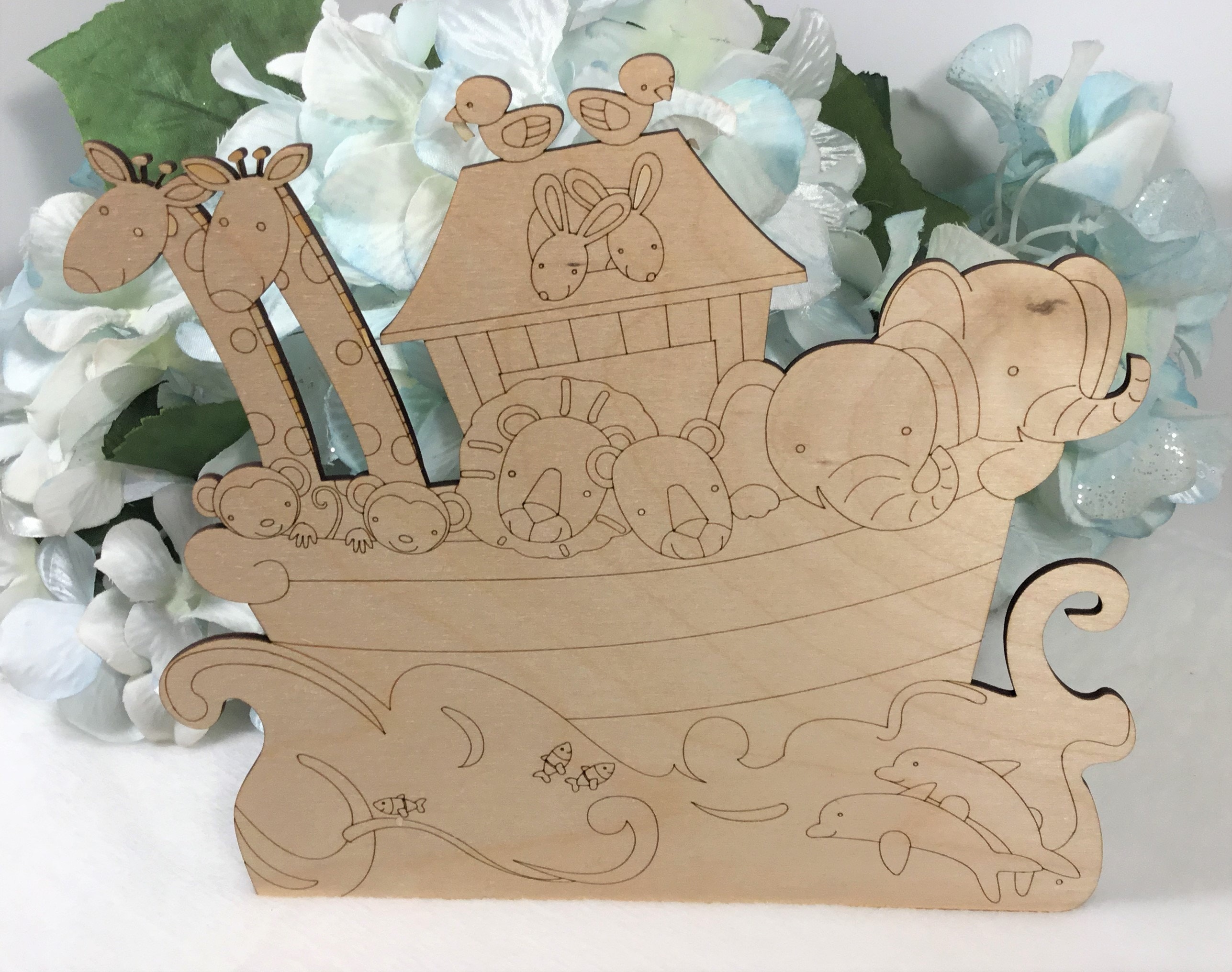 Noah's Ark Wood Cutouts, Craft Projects, Babies Cut Outs, Nursery ...