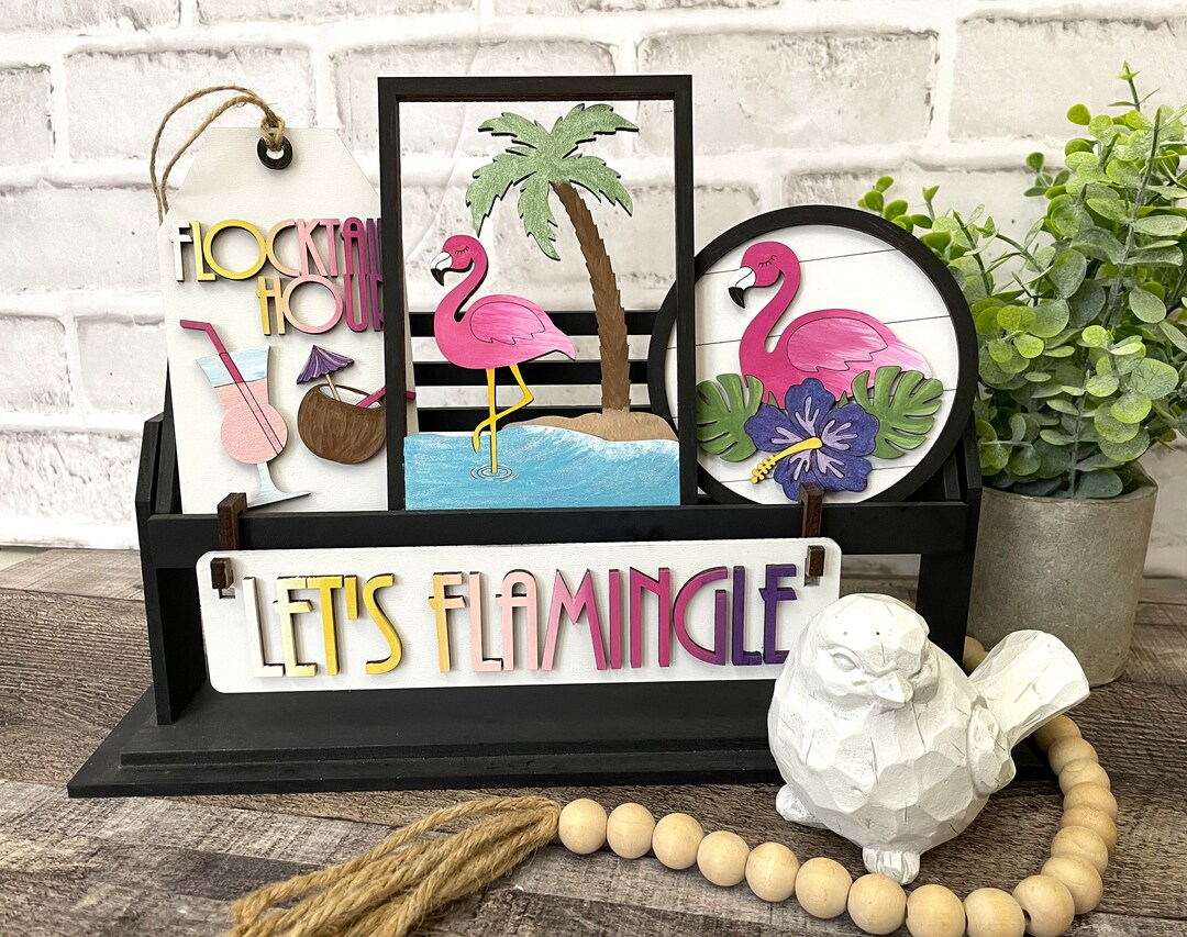 Lets Flamingle Interchangeable Shelf Sitter, Wood Wagon, Raised Shelf ...