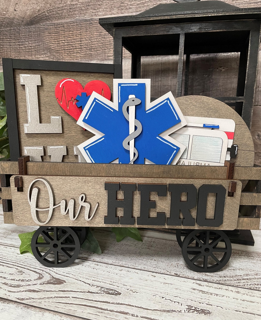 Our Hero EMS Interchangeable Shelf Sitter, Wood Wagon, Raised Shelf ...