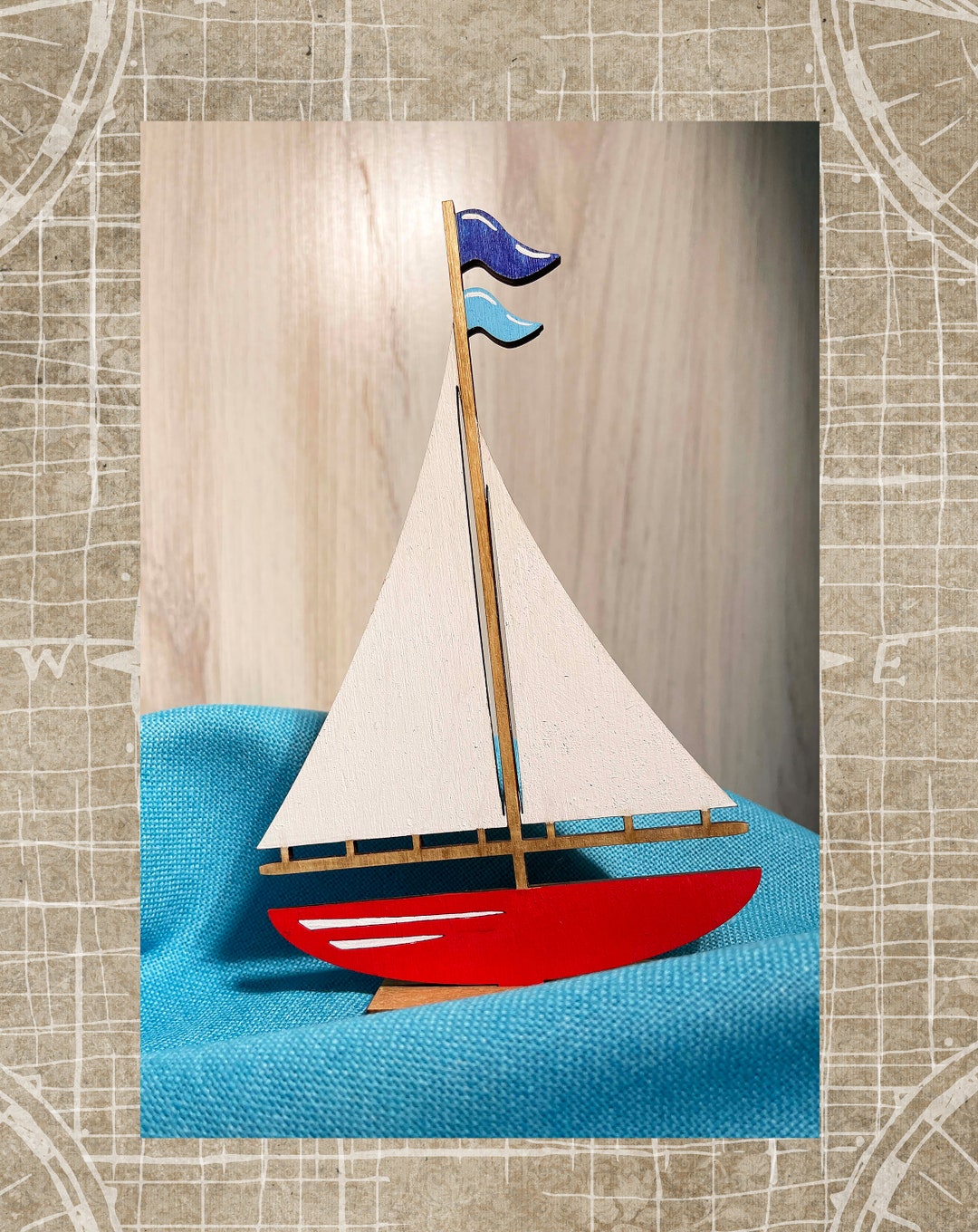Wood Sailboat Cutout - Nautical Decor, DIY Craft Project, Customizable Wood Boat, Beach House ...