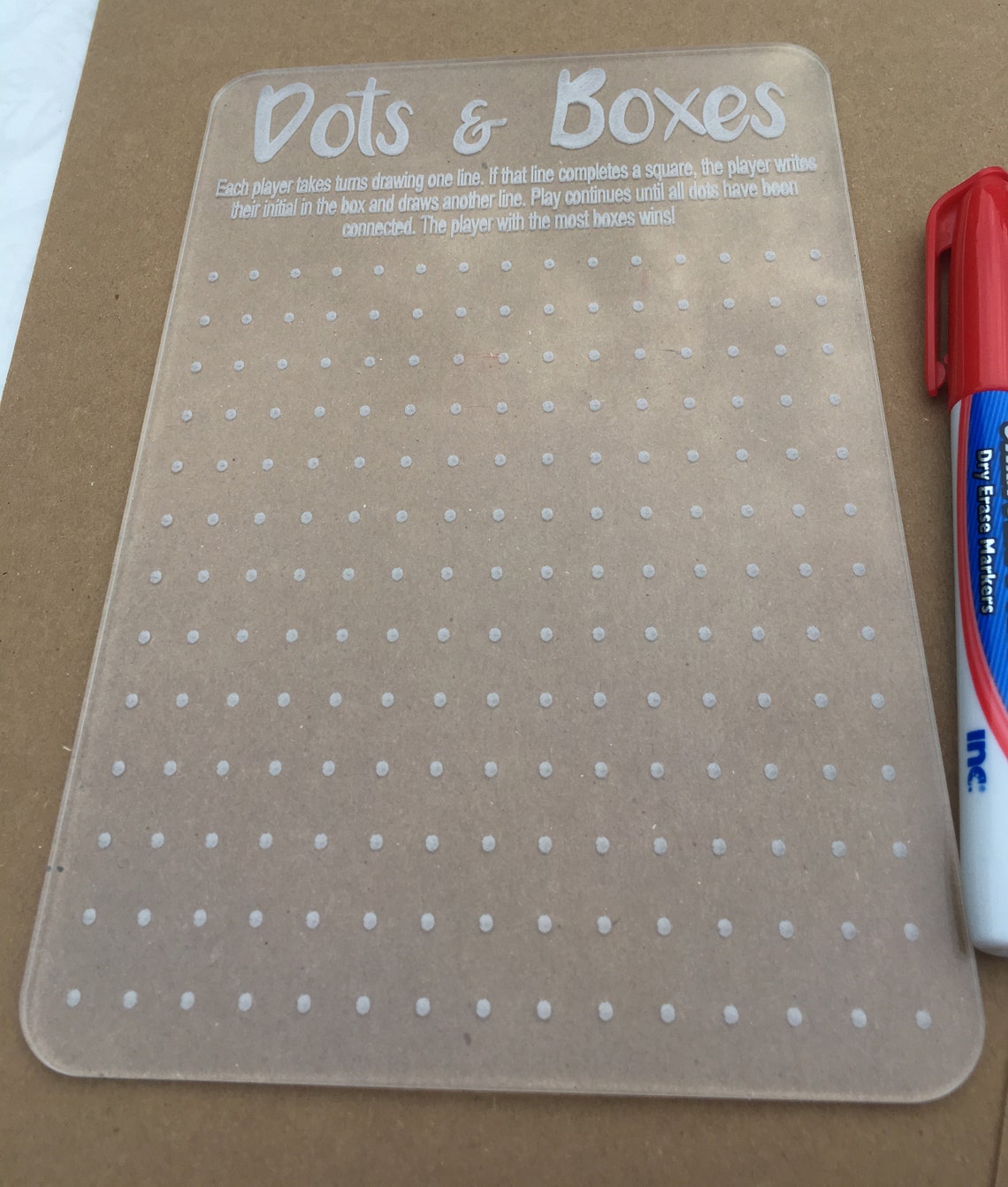Kids' Games: Dots & Boxes and Tic Tac Toe Acrylic Dry - Etsy
