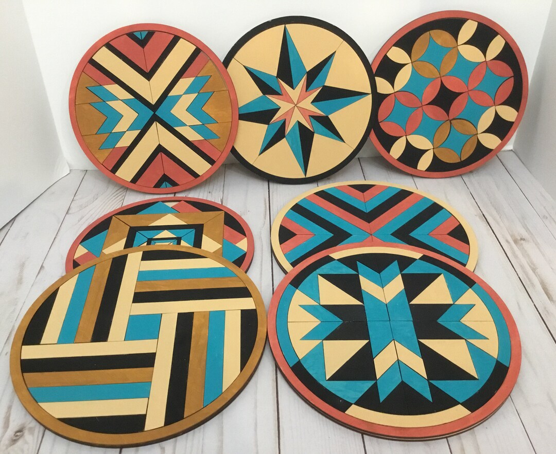 Round Wood Quilt Block Kit – Unfinished - DIY – Home Décor – Paint ...