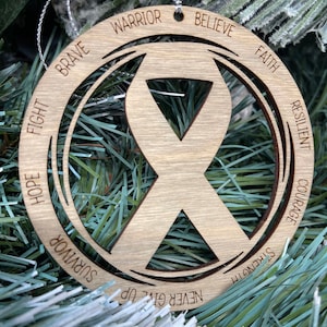 Wood Christmas Ornaments Cancer Patient Support, Cancer Survivor, Give ...