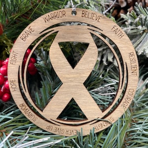 Wood Christmas Ornaments Cancer Patient Support, Cancer Survivor, Give ...