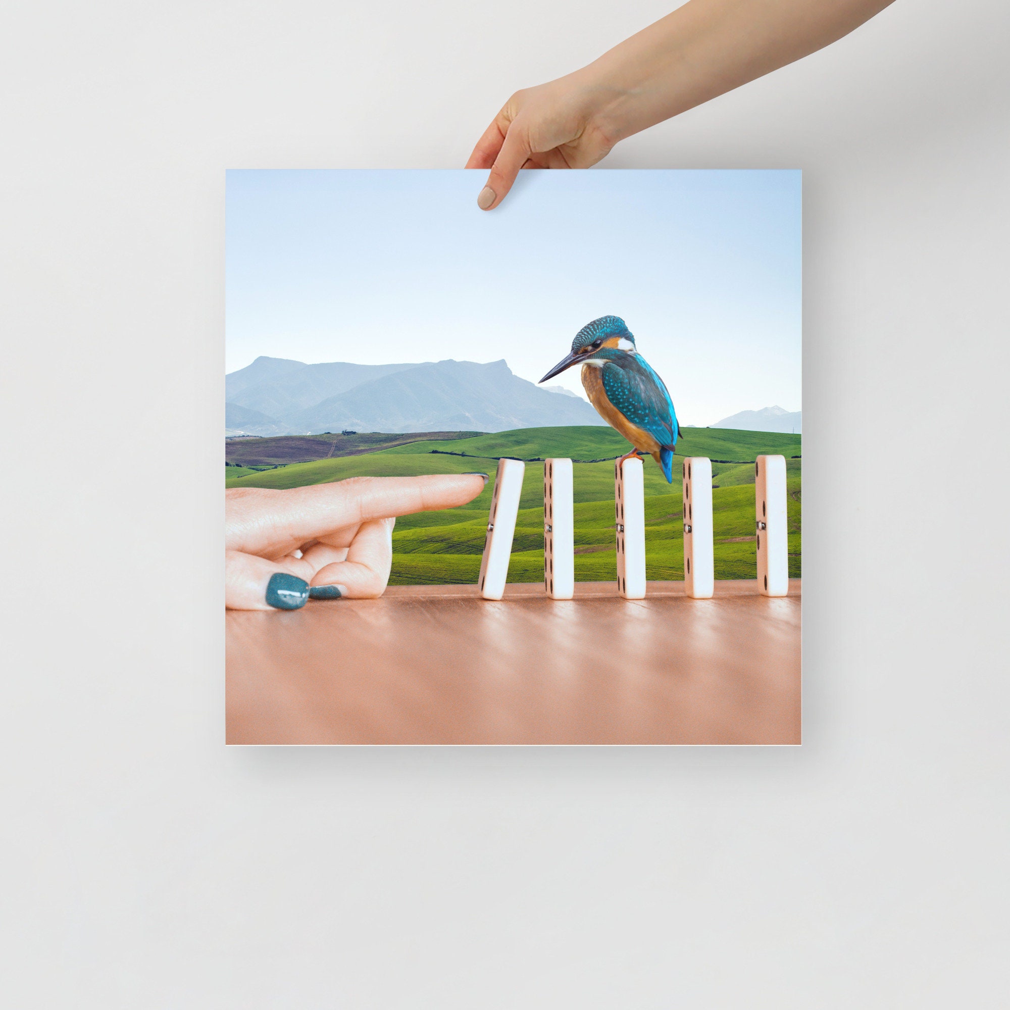 Surreal Collage Art Print - Tipping Point: A Domino Effect - Unique ...
