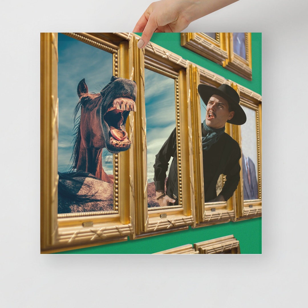 Surreal Collage Print - New Frontiers: Enigmatic Portrait Where a ...